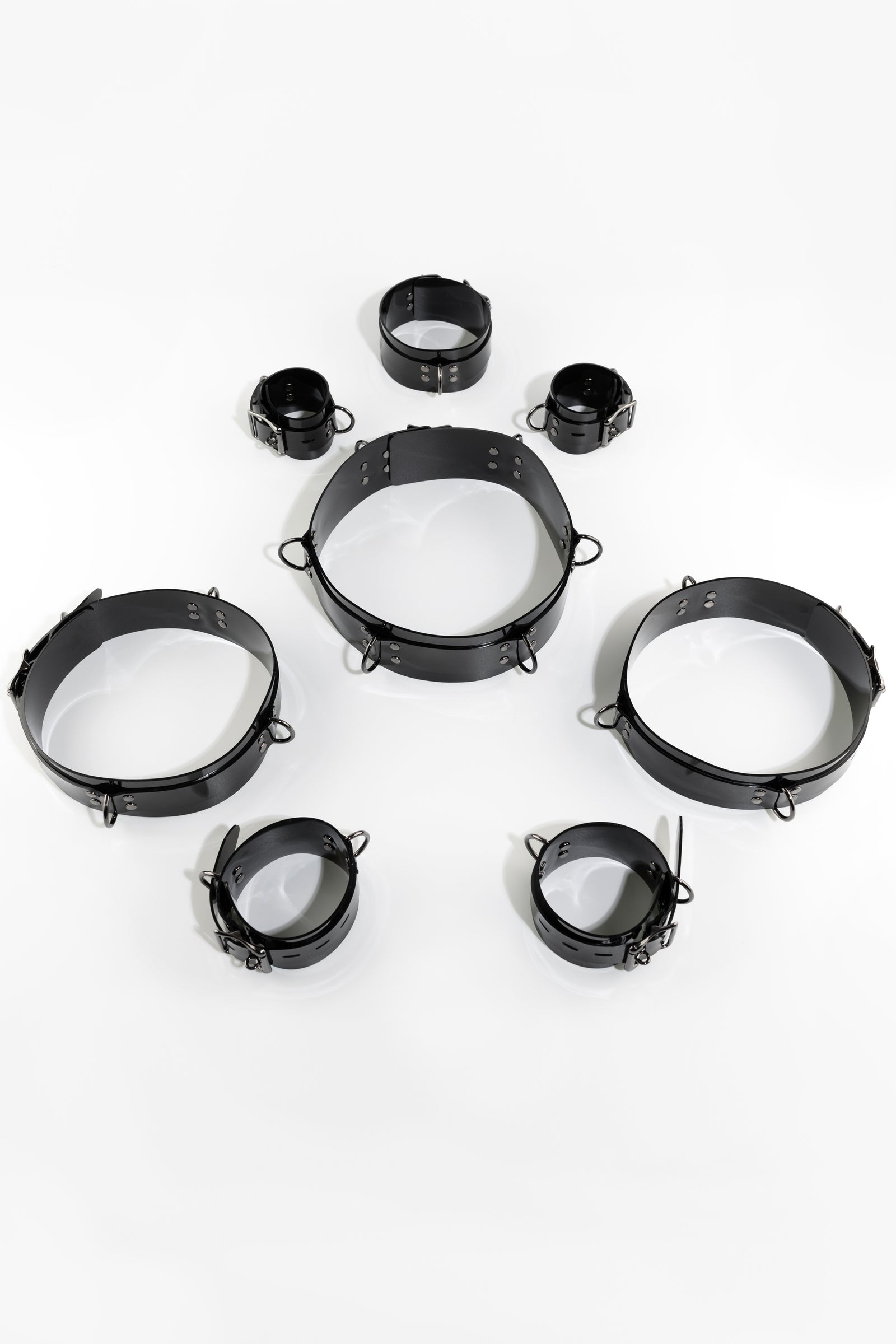 Full body lockable restraints set, black/black
