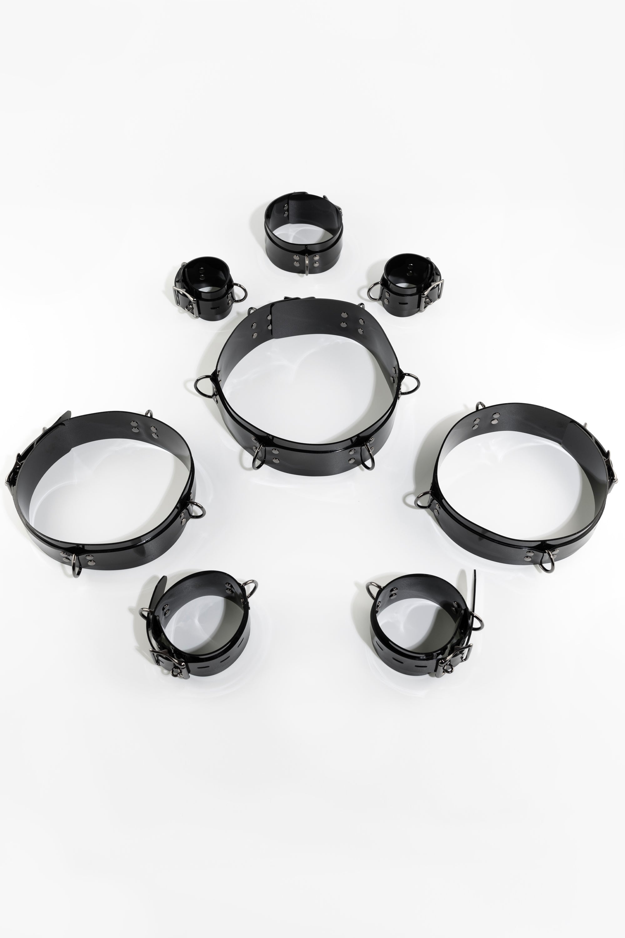 Full body lockable restraints set, black/black