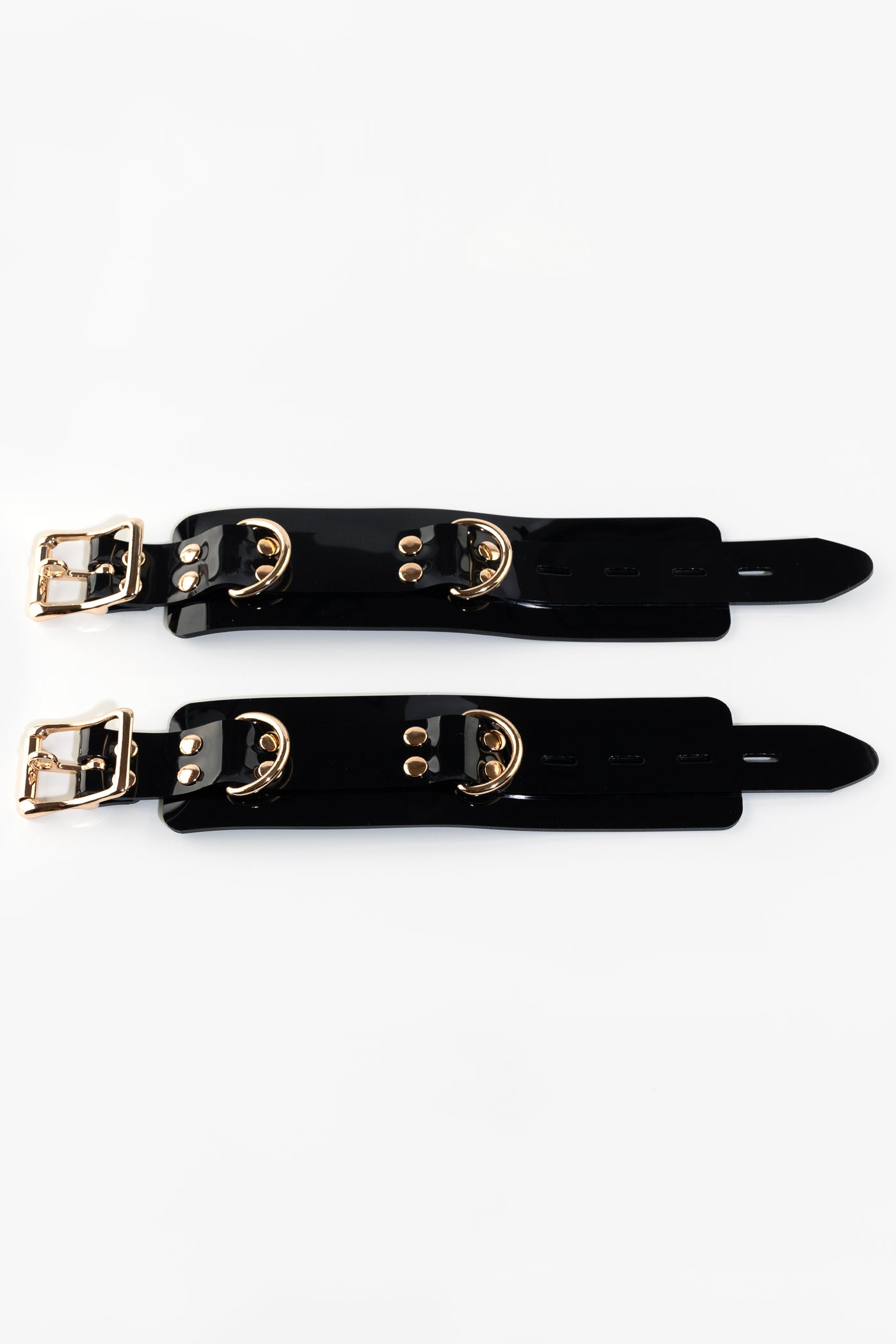 Lockable wrist cuffs, black/gold