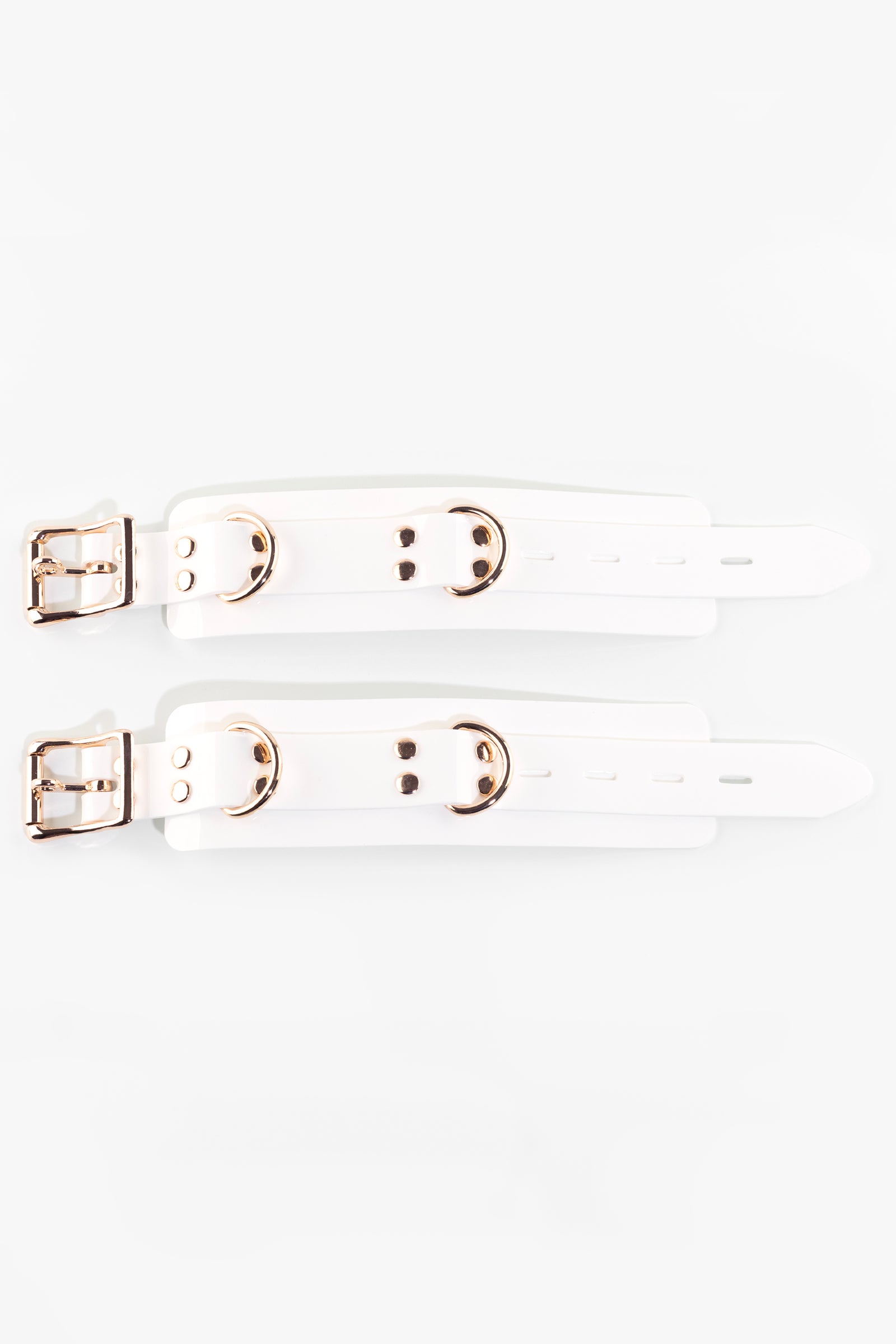 Lockable wrist cuffs, white/gold