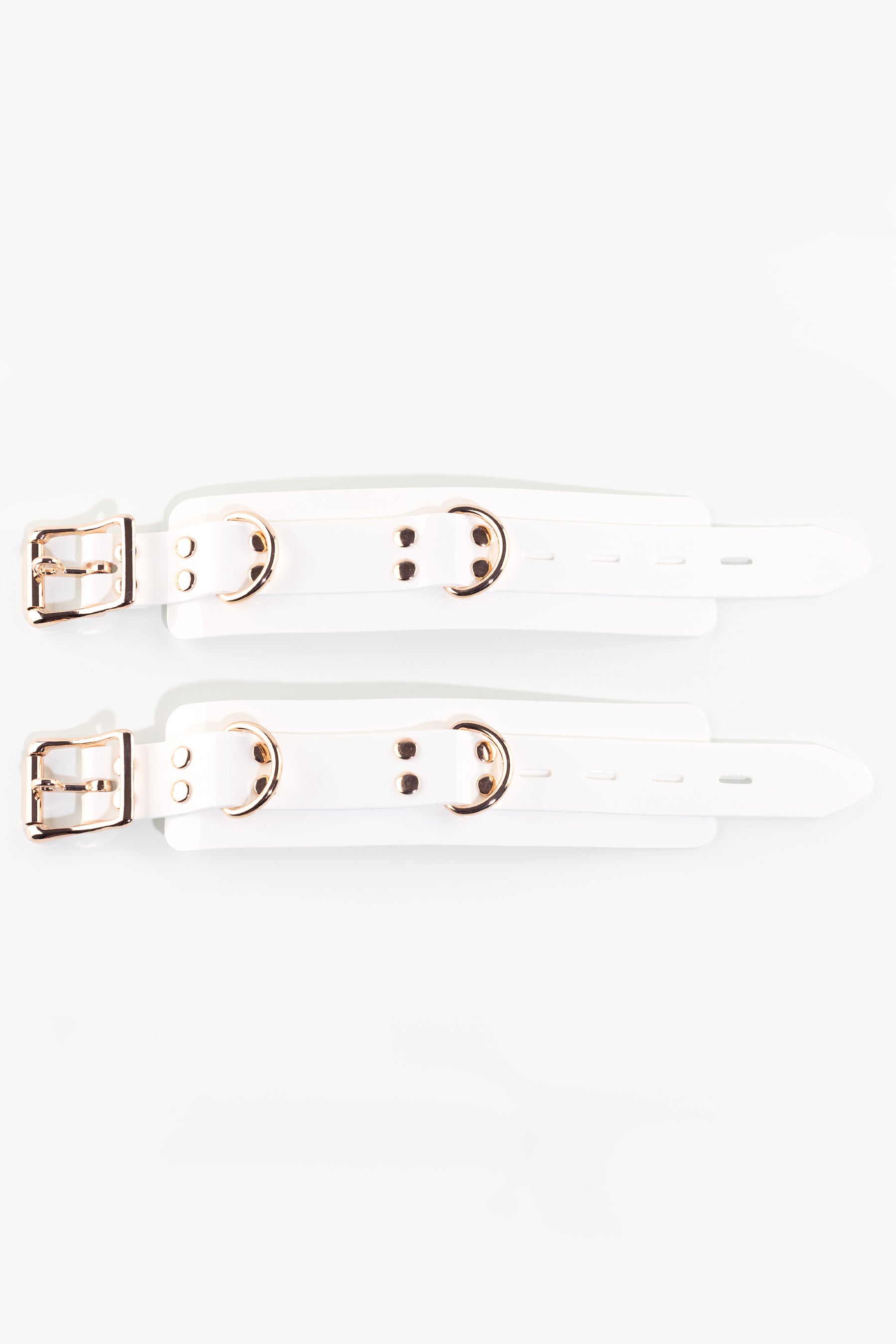 Lockable wrist cuffs, white/gold