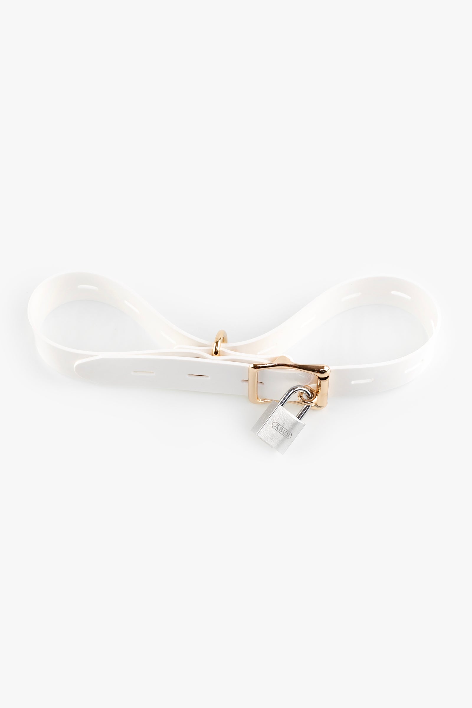 Bondage lockable straps set 25 mm, white/gold
