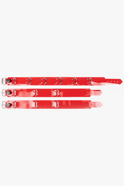 Full body lockable segufix restraints set, red/chrome