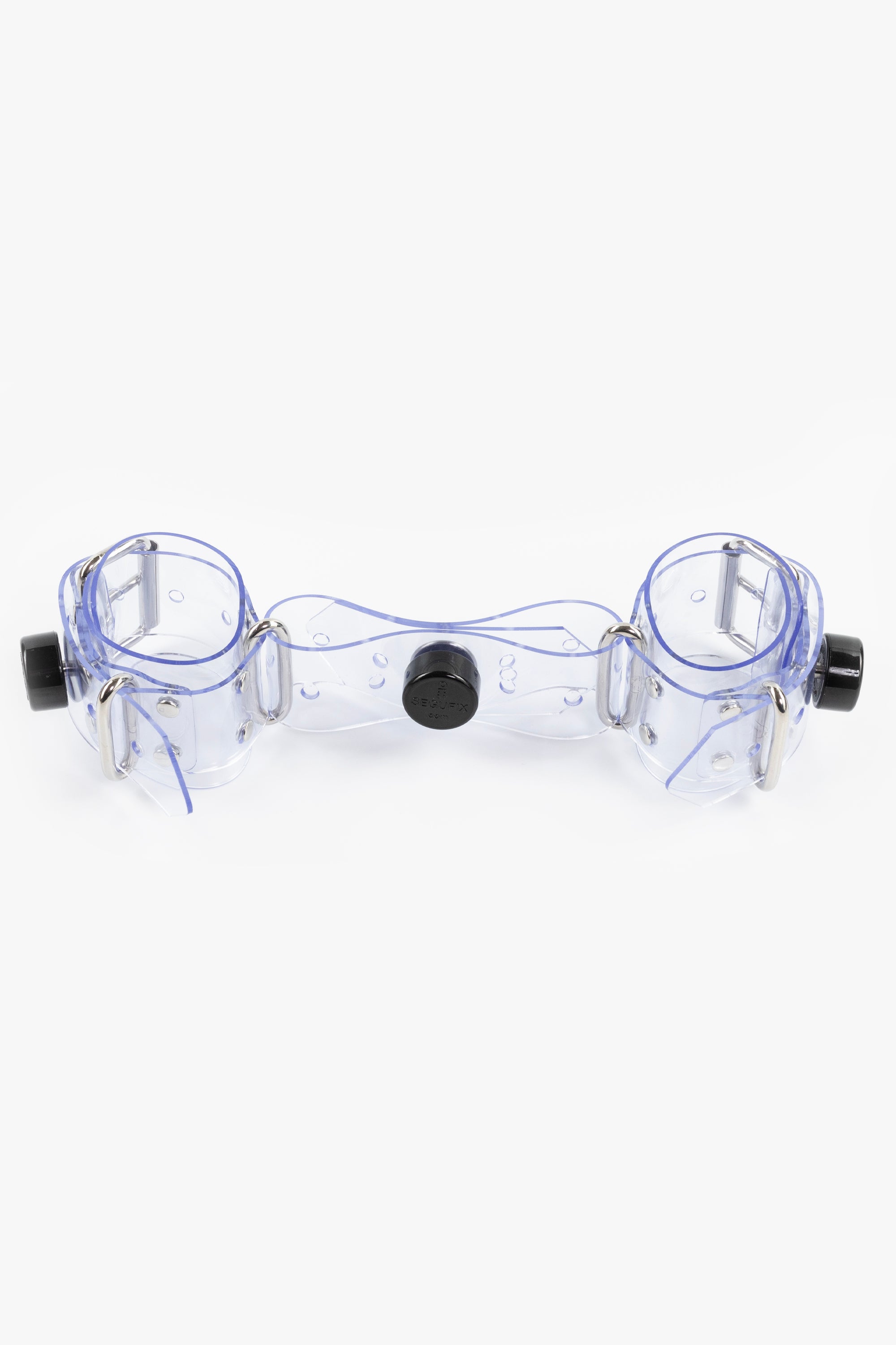 Lockable segufix wrist cuffs, clear/chrome