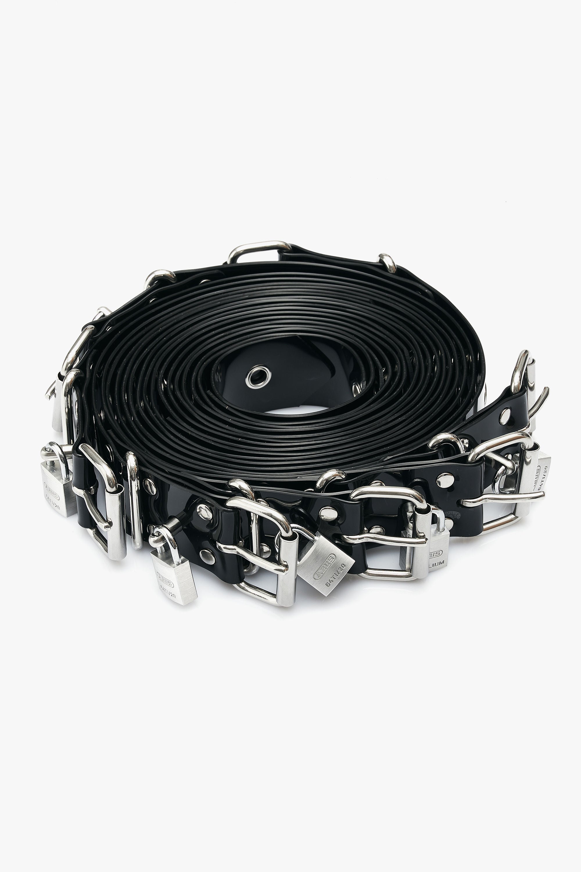 7-Piece BDSM Belt Restraint Set with Secure Same Key Padlocks and Eyel